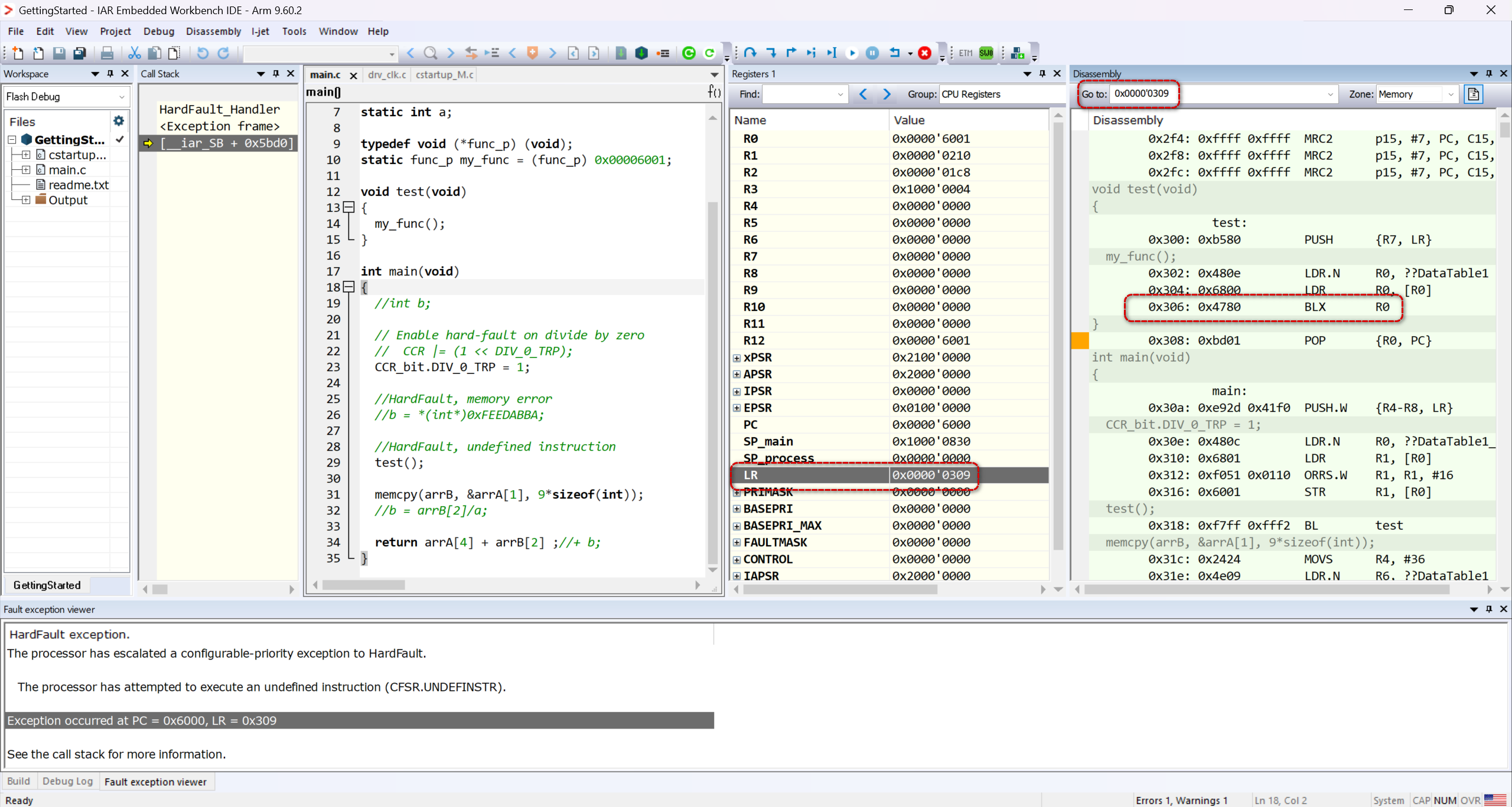 Debugging a HardFault on Cortex-M